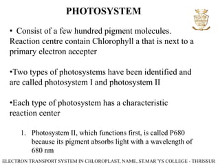 Electron transport system in chloroplast | PPTX