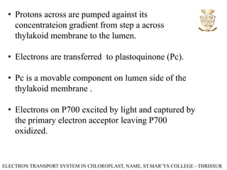 Electron transport system in chloroplast | PPTX