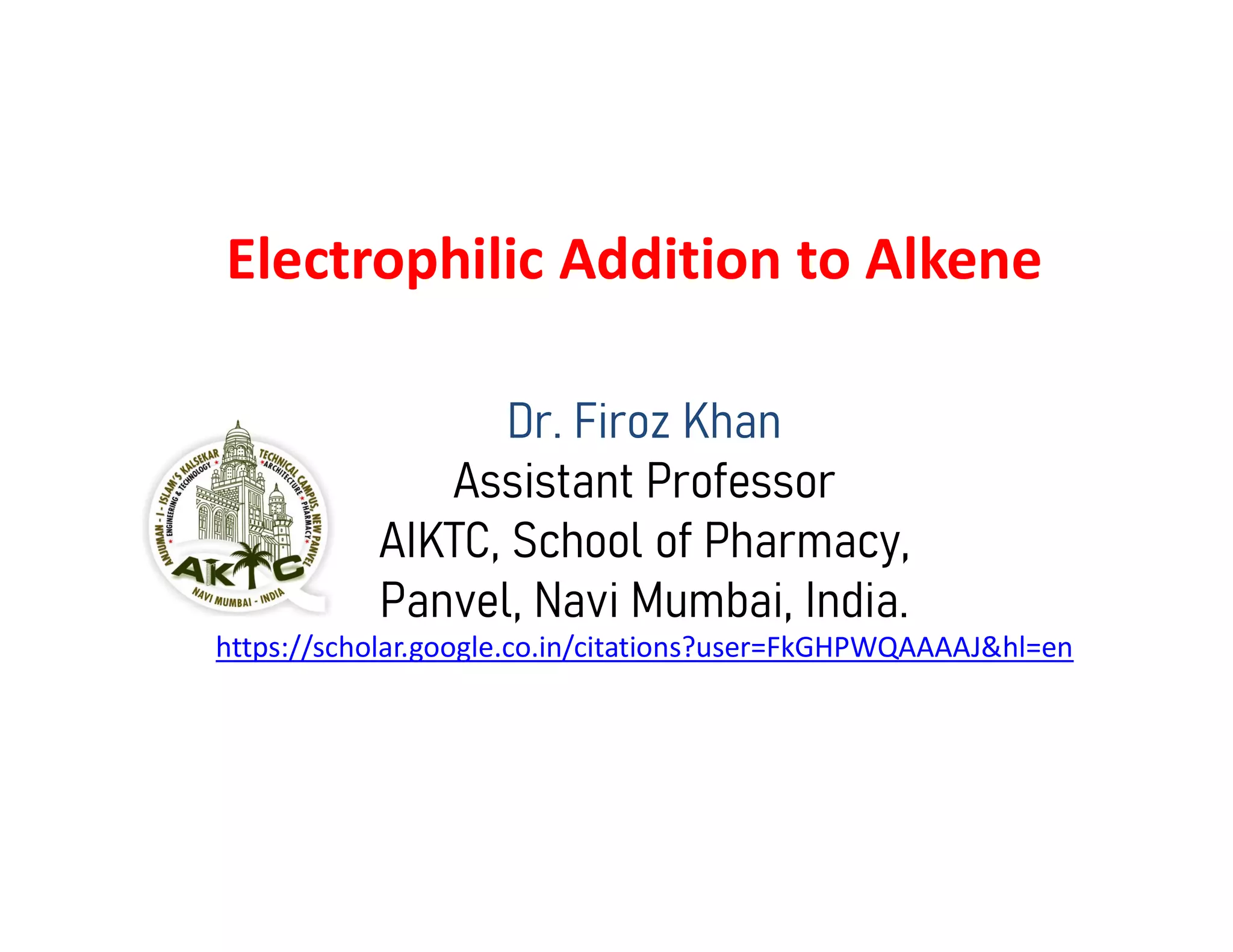 Electrophilic addition to alkenes | PDF