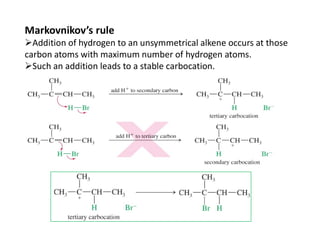 Electrophilic addition to alkenes | PDF