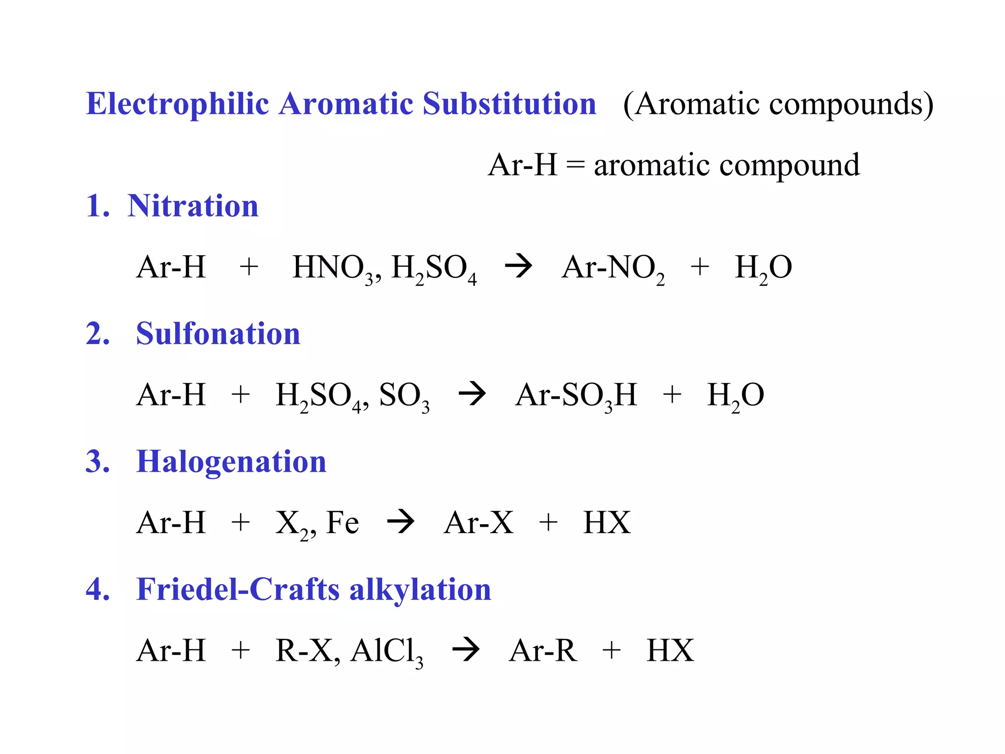 Electrophilic aromatic substitution | PPT