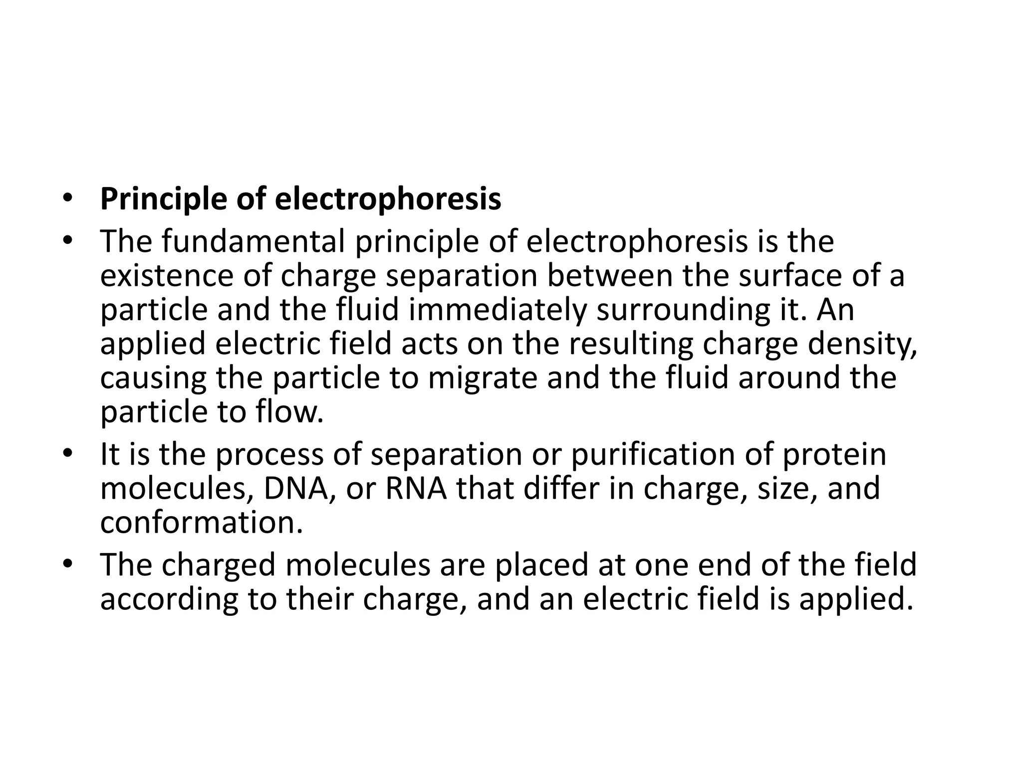 Electrophoresis and it's working principles | PPTX