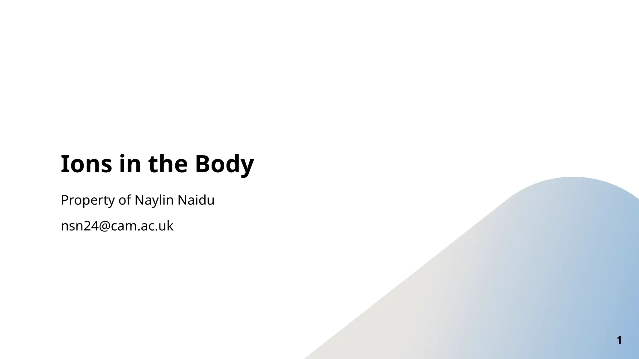 introduction to ions in the body, electrophysiology | PPT