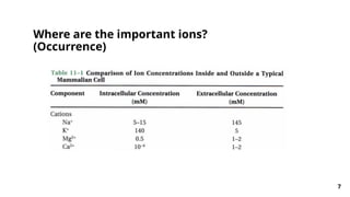 introduction to ions in the body, electrophysiology | PPT