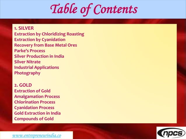 Production, Manufacturing and Extraction of Silver, Gold, Copper ...