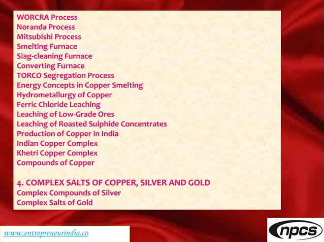Production, Manufacturing and Extraction of Silver, Gold, Copper ...