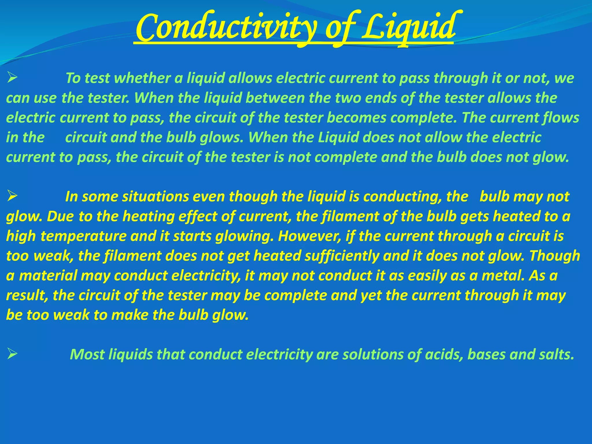 Electroplating & conductivity of liquid | PPT