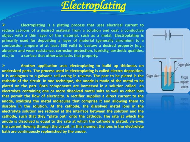 Electroplating & conductivity of liquid | PPT | Chemistry | Science
