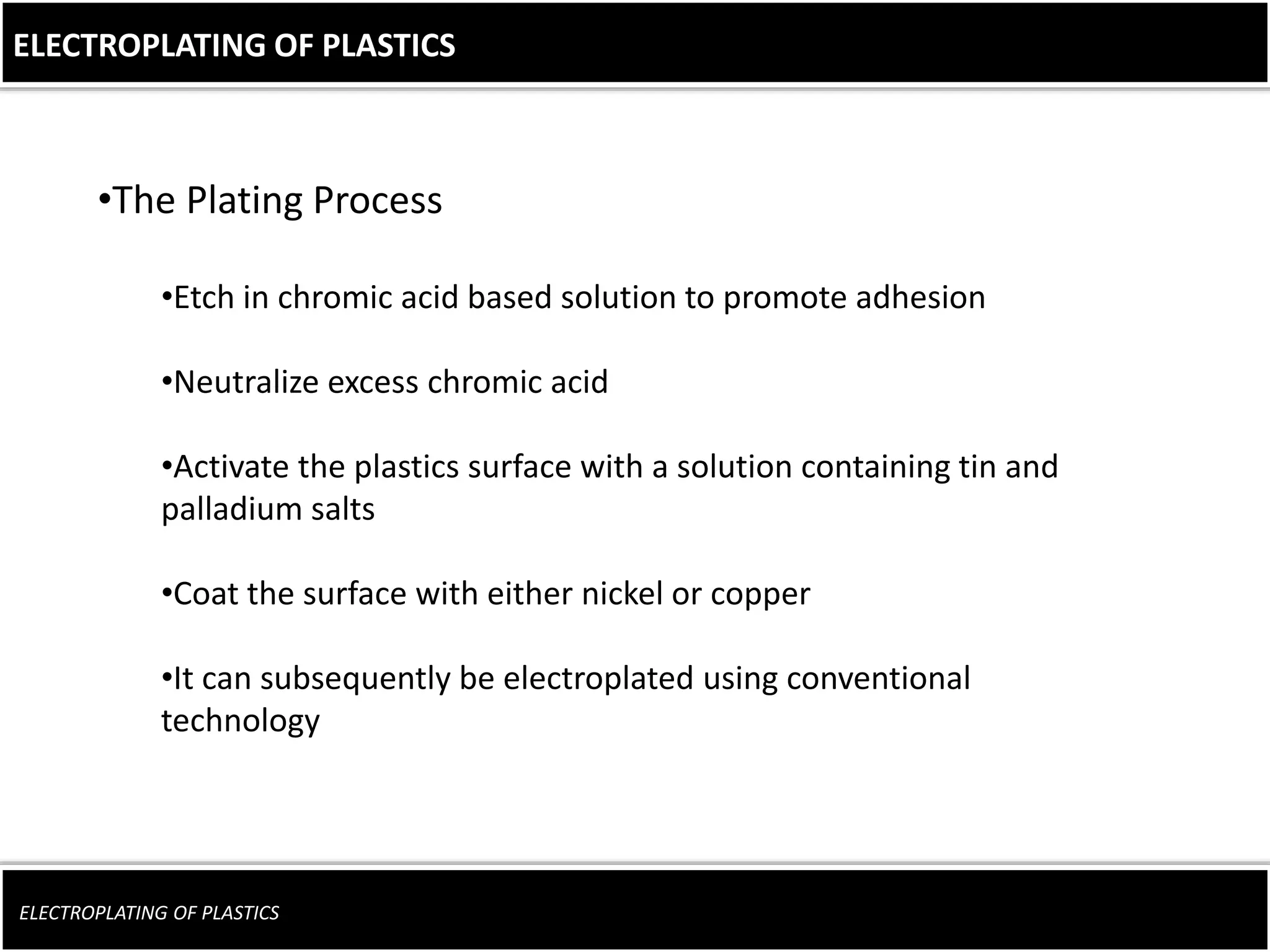 Electroplating of plastics (Dickshon m Gange.pptx