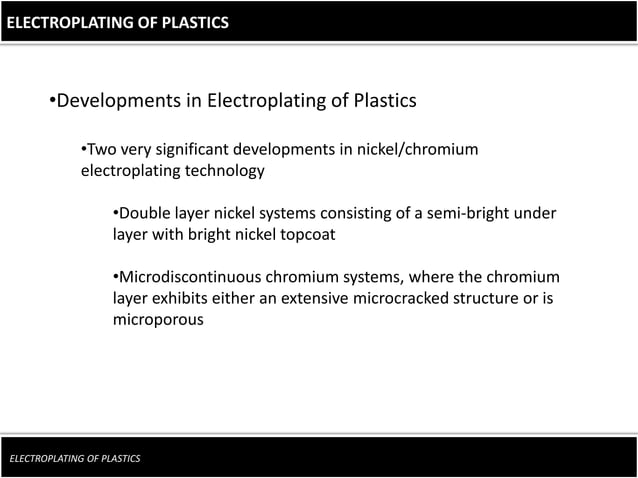 Electroplating of plastics (Dickshon m Gange.pptx | Chemistry | Science