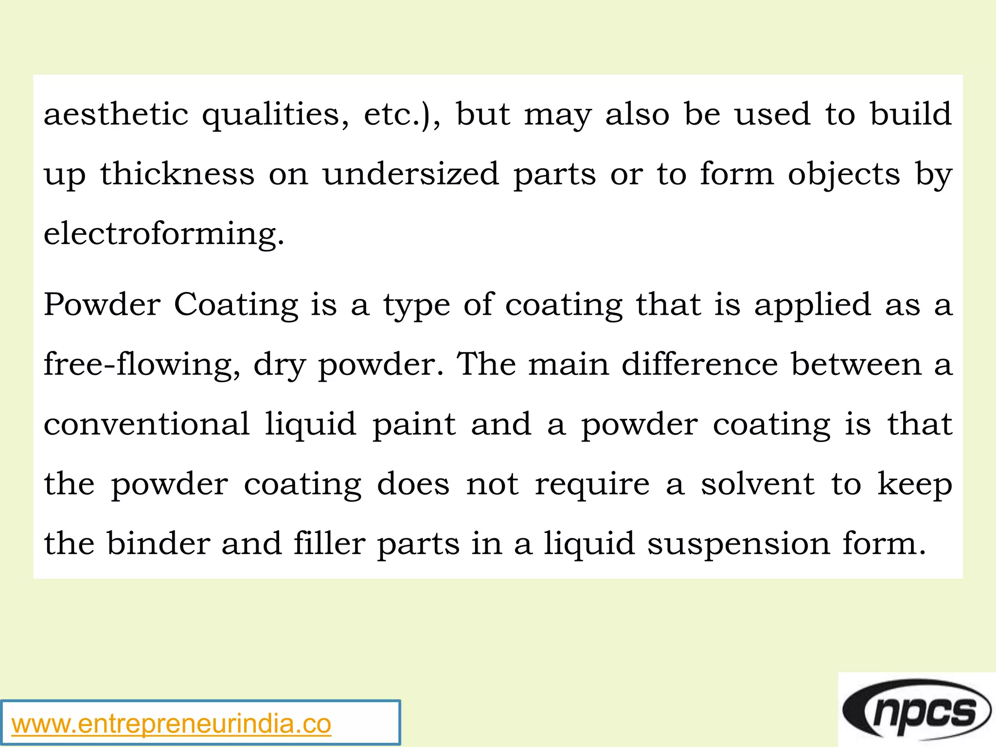 Electroplating, Phosphating, Powder Coating and Metal Finishing | PPTX