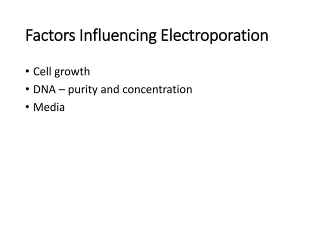 Electroporation | PPTX | Biological Sciences | Science