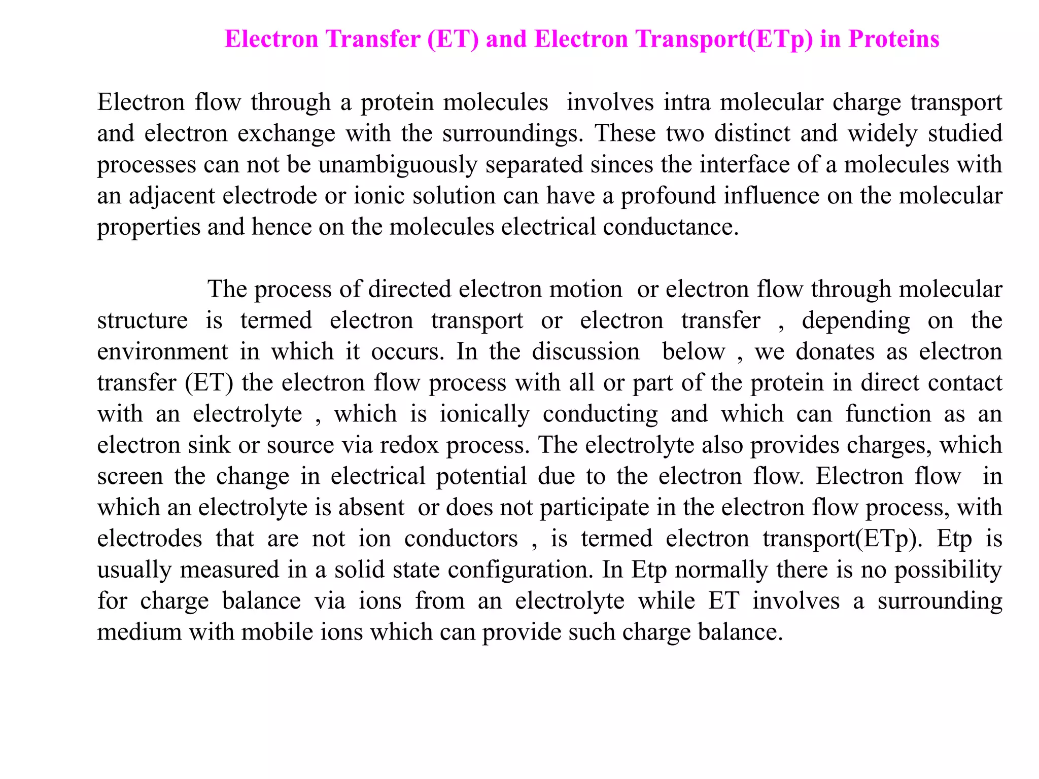 Electro protein chemistry | PPT