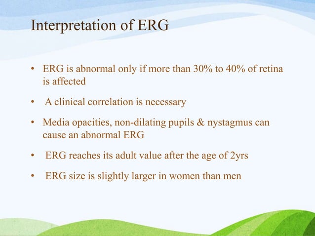 Electroretinogram (erg) | PPTX | Eye and Vision Conditions | Diseases ...