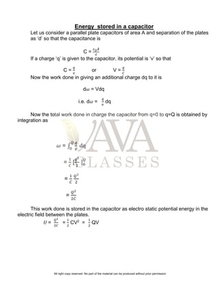 ELECTROSTAT ELECTROSTATIC POTENTIAL AND CAPACITANCE Class 12 Study ...