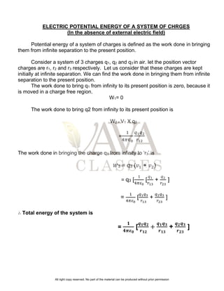 ELECTROSTAT ELECTROSTATIC POTENTIAL AND CAPACITANCE Class 12 Study ...