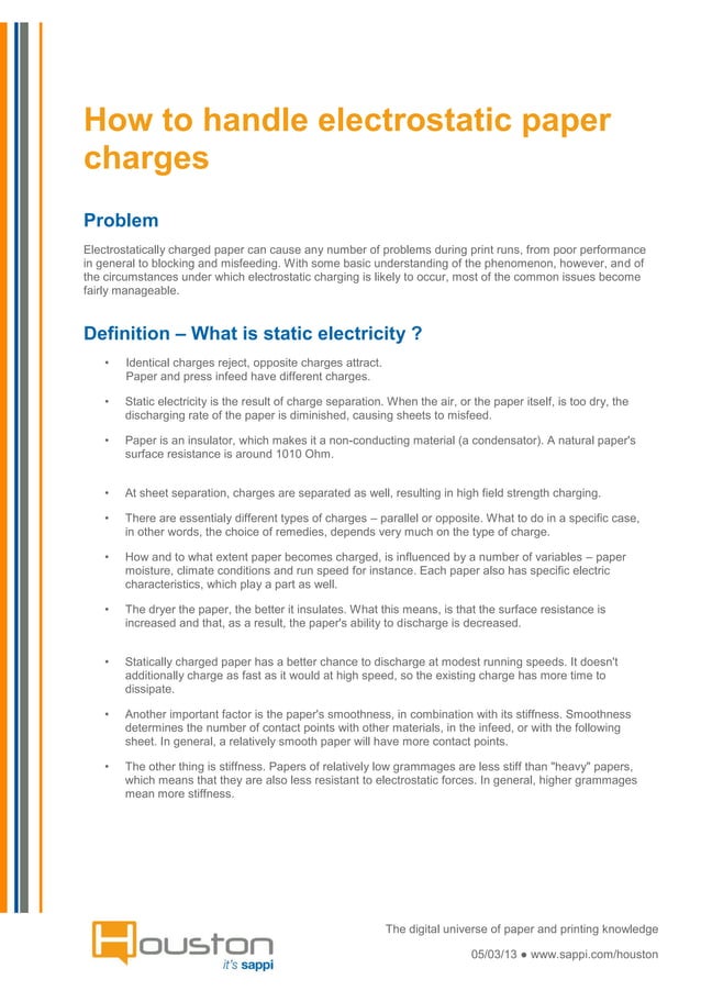 Electrostatic paper charges | PDF
