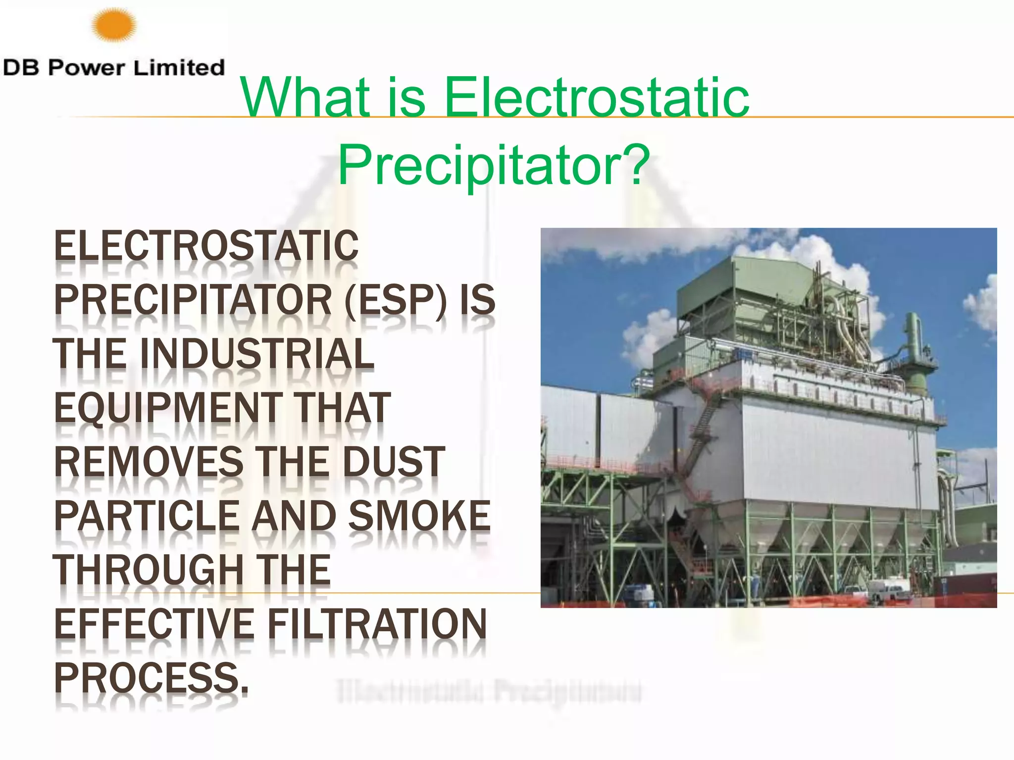 Electrostatic precipitator by rajeev saini | PPTX