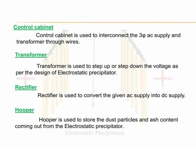 Electrostatic precipitator (esp) - working function | PPTX | Chemistry ...