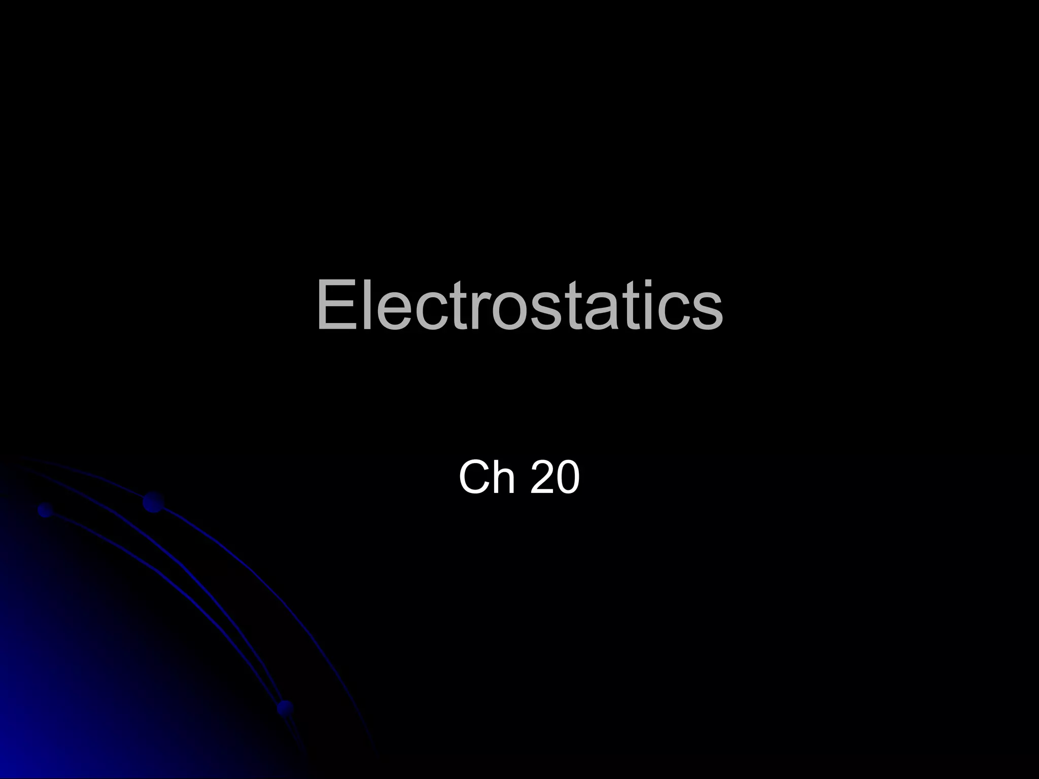 Electrostatics | PPT | Chemistry | Science
