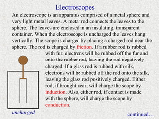 Electrostatics | PPT | Chemistry | Science