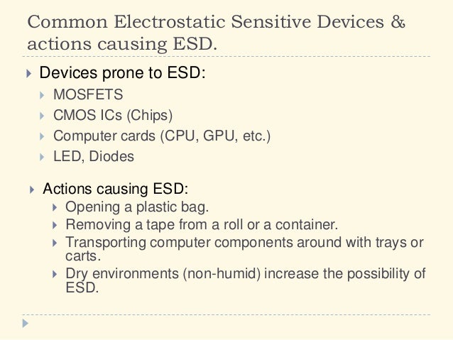 5.12 Electrostatic sensitive devices