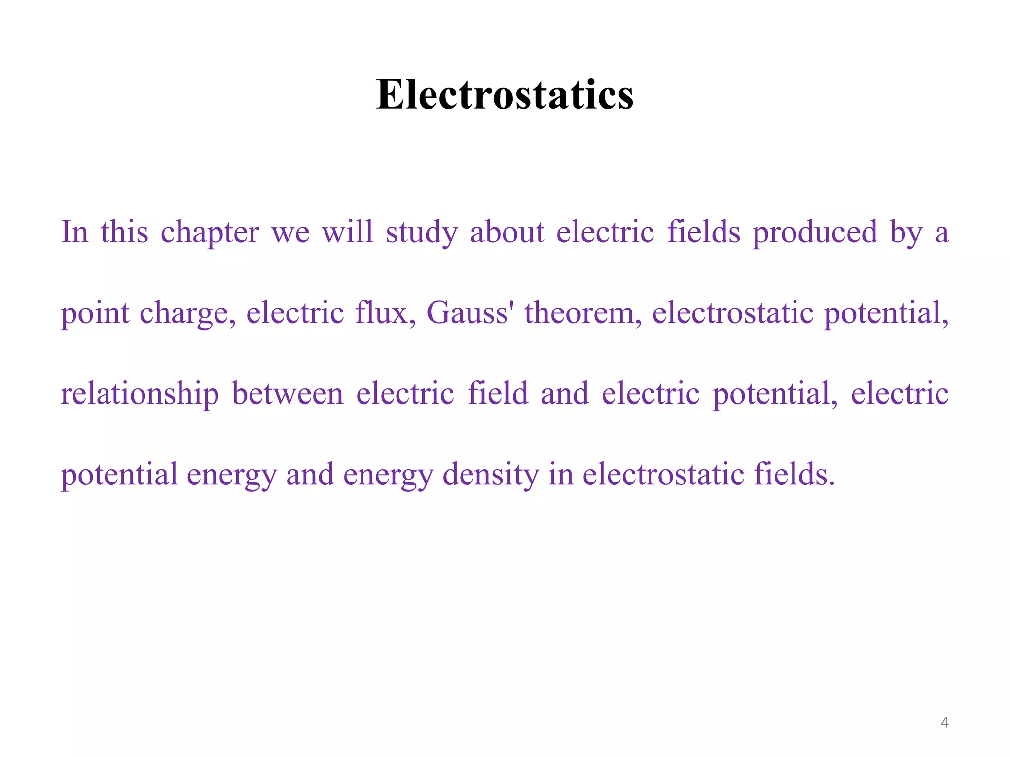 Electrostatics in vacuum | PPTX