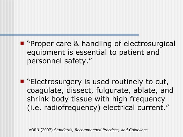 Electrosurgery | PPT | First Aid | Injuries