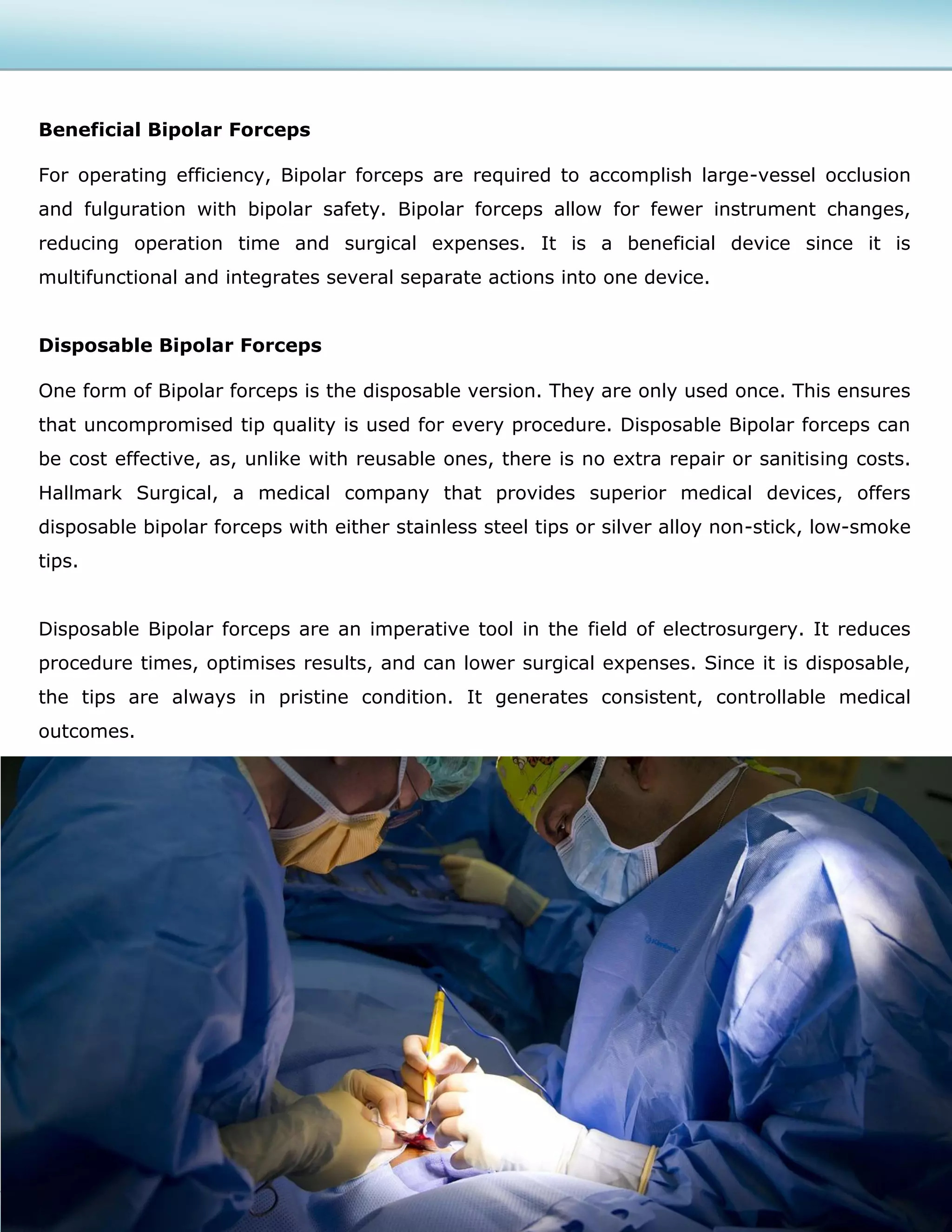 Electrosurgery: Advantages of using Bipolar Forceps | PDF