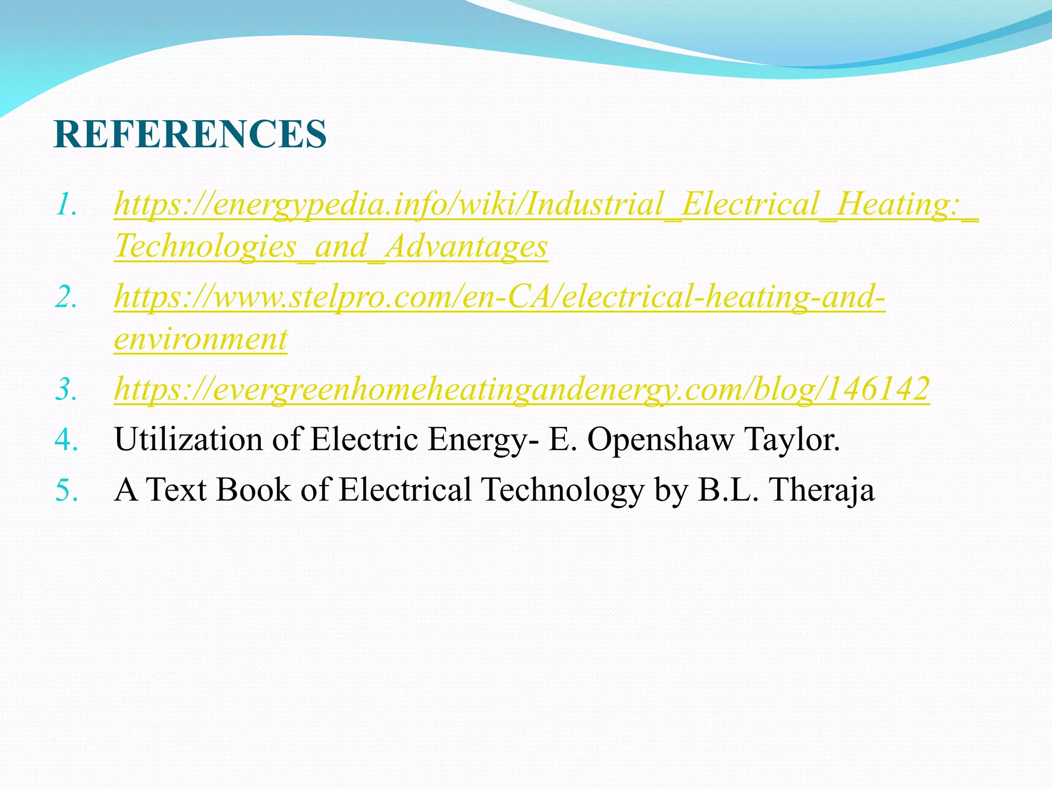 ELECTRIC HEATING AND HEATING METHODS | PDF