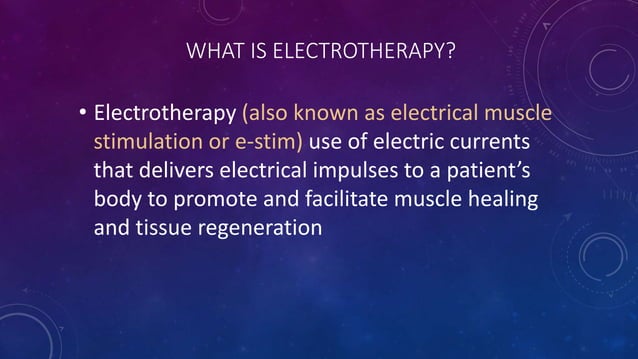 Electrotherapy | PPTX | First Aid | Injuries