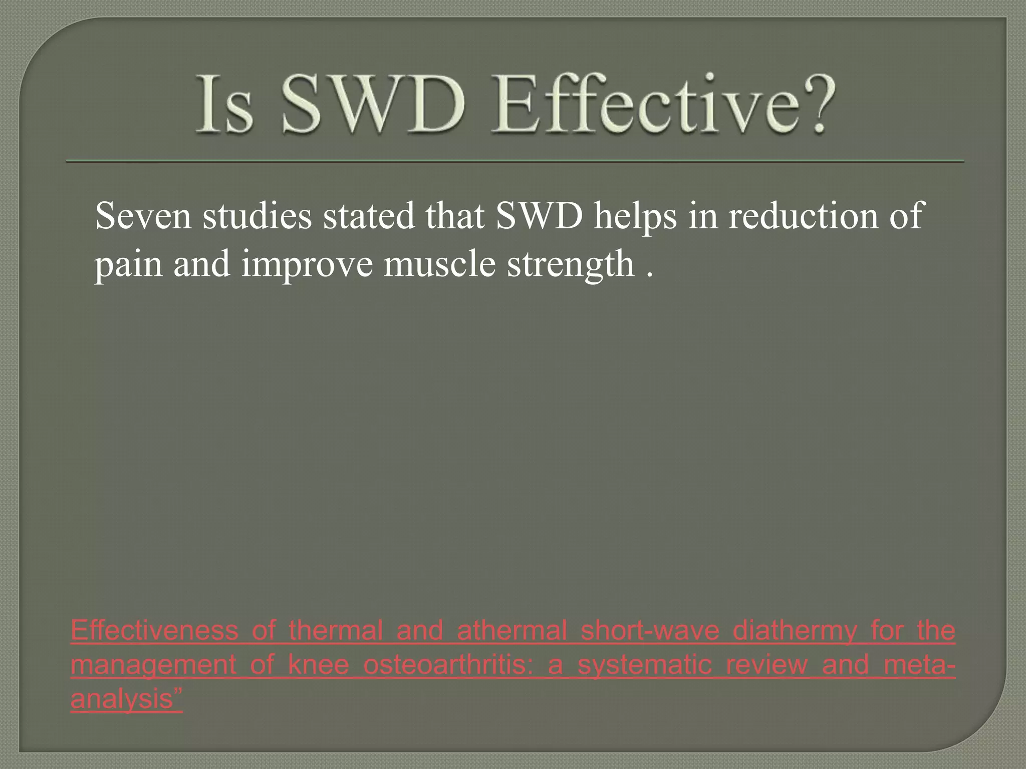 Electrotherapy for osteoarthritis, frozen shoulder and low back pain ...