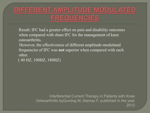Electrotherapy for osteoarthritis, frozen shoulder and low back pain ...