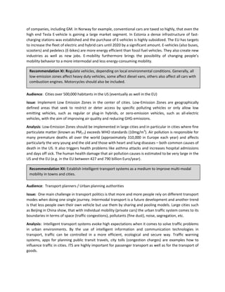 ELEEP Policy Recommendations for Urban Development and Transportation | PDF