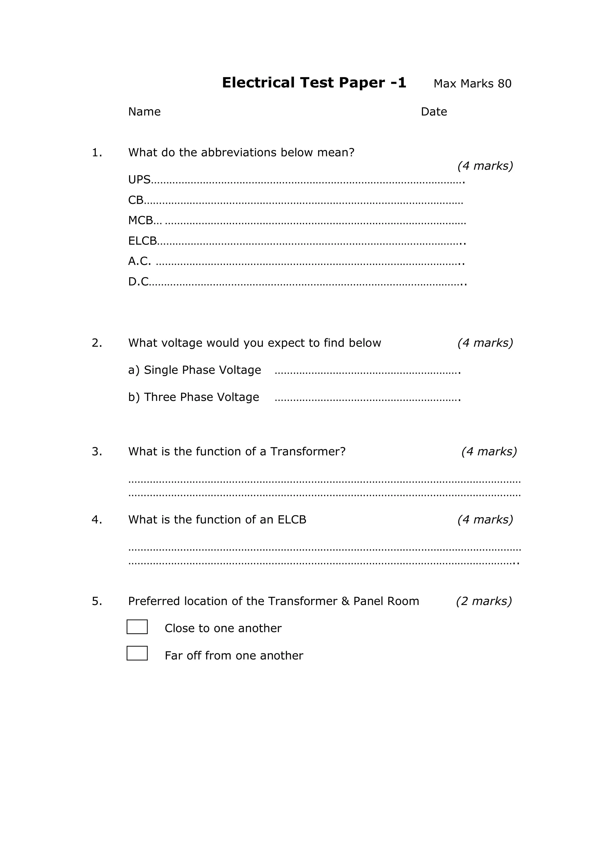 Ele exam part i sep 2006 | PDF