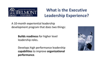 Executive Leadership Experience 2013 10 Month Leadership Development ...