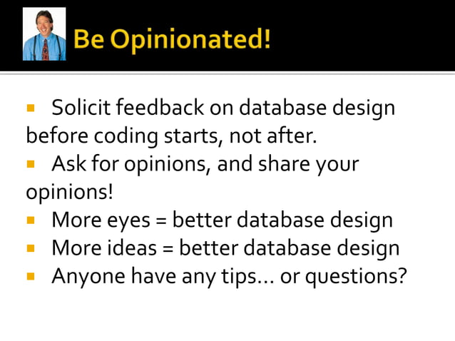 Elegant And Efficient Database Design Ppt