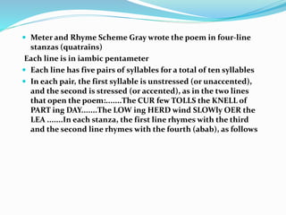 Elegy Written in a Country Churchyard by Thomas Gray | PPT