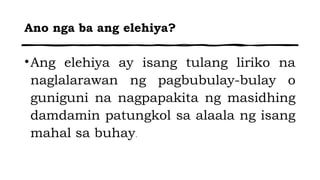 ELEHIYA NG BANSANG PILIPINAS- PANITIKANG AYSANO 9 | PPTX