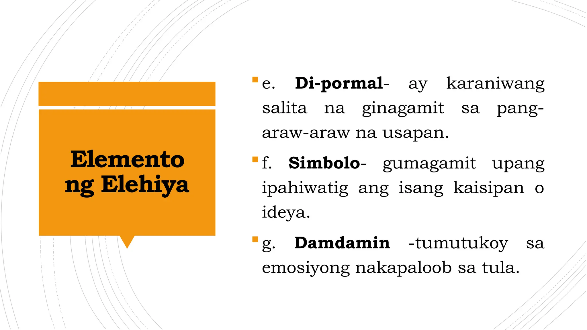 ELEHIYA, Kahulugan at mga Elemento 9 nito | PPTX