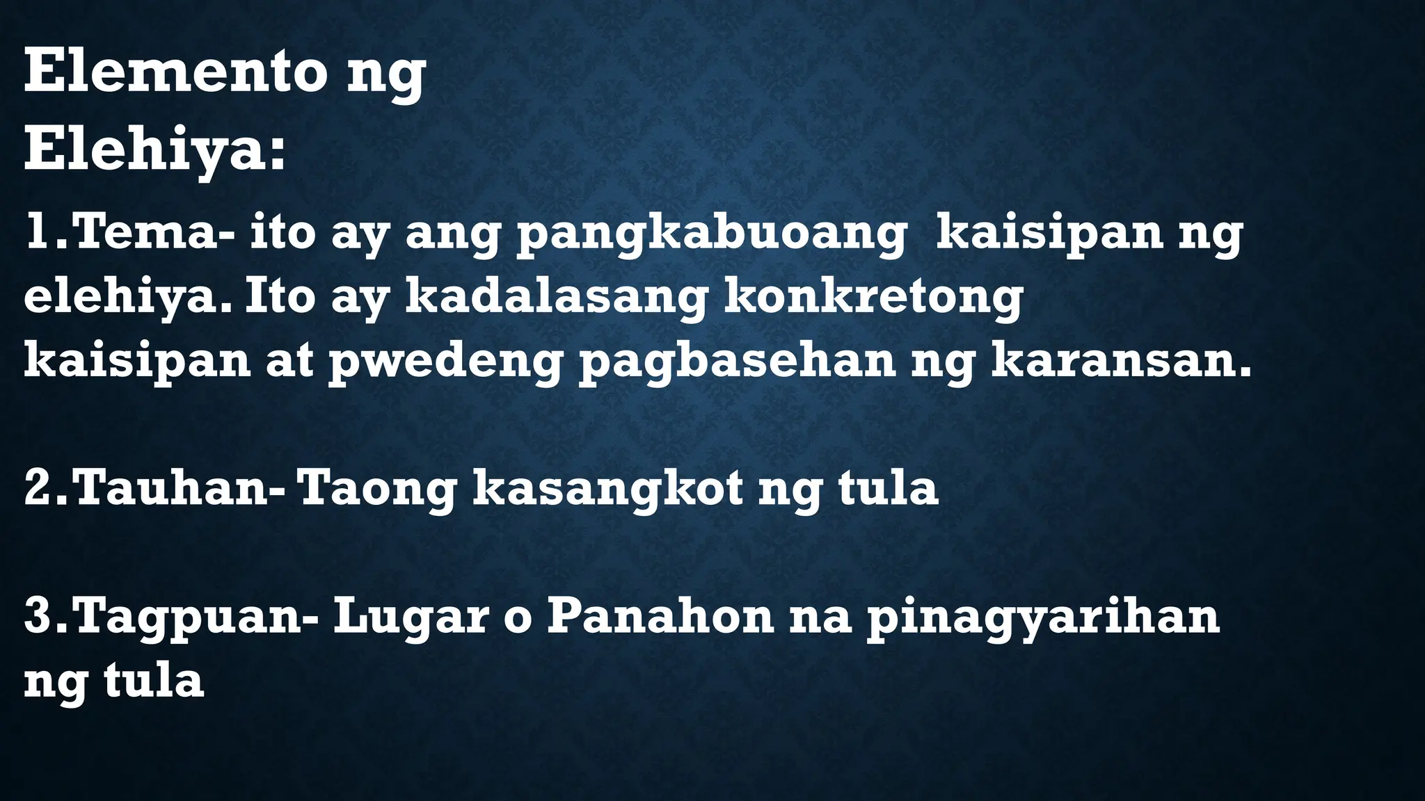 elehiya at an elemento ng elehiya .pptx