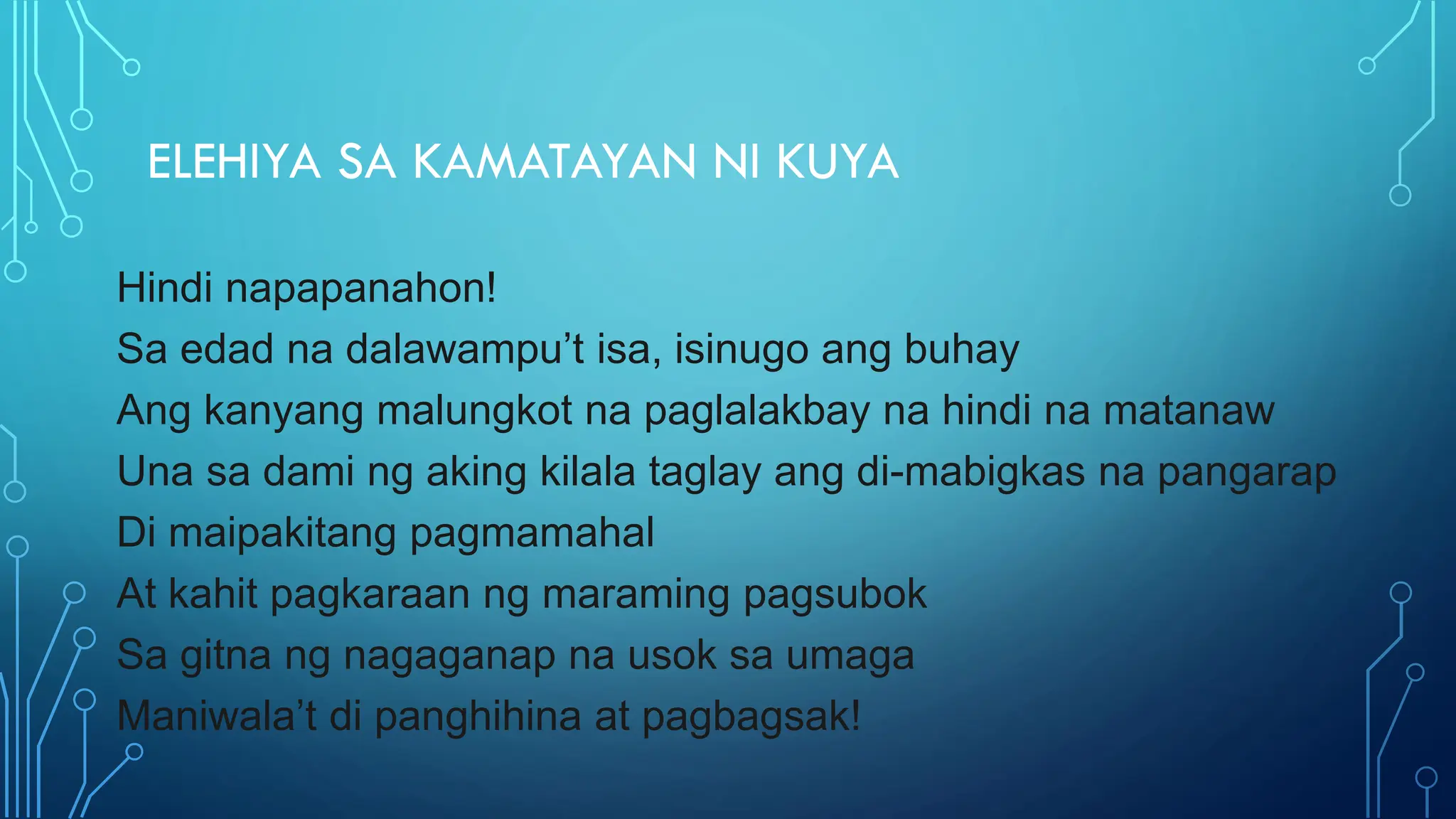 Elehiya sa kamatayan ni kuya isinalin sa tagalog | PDF