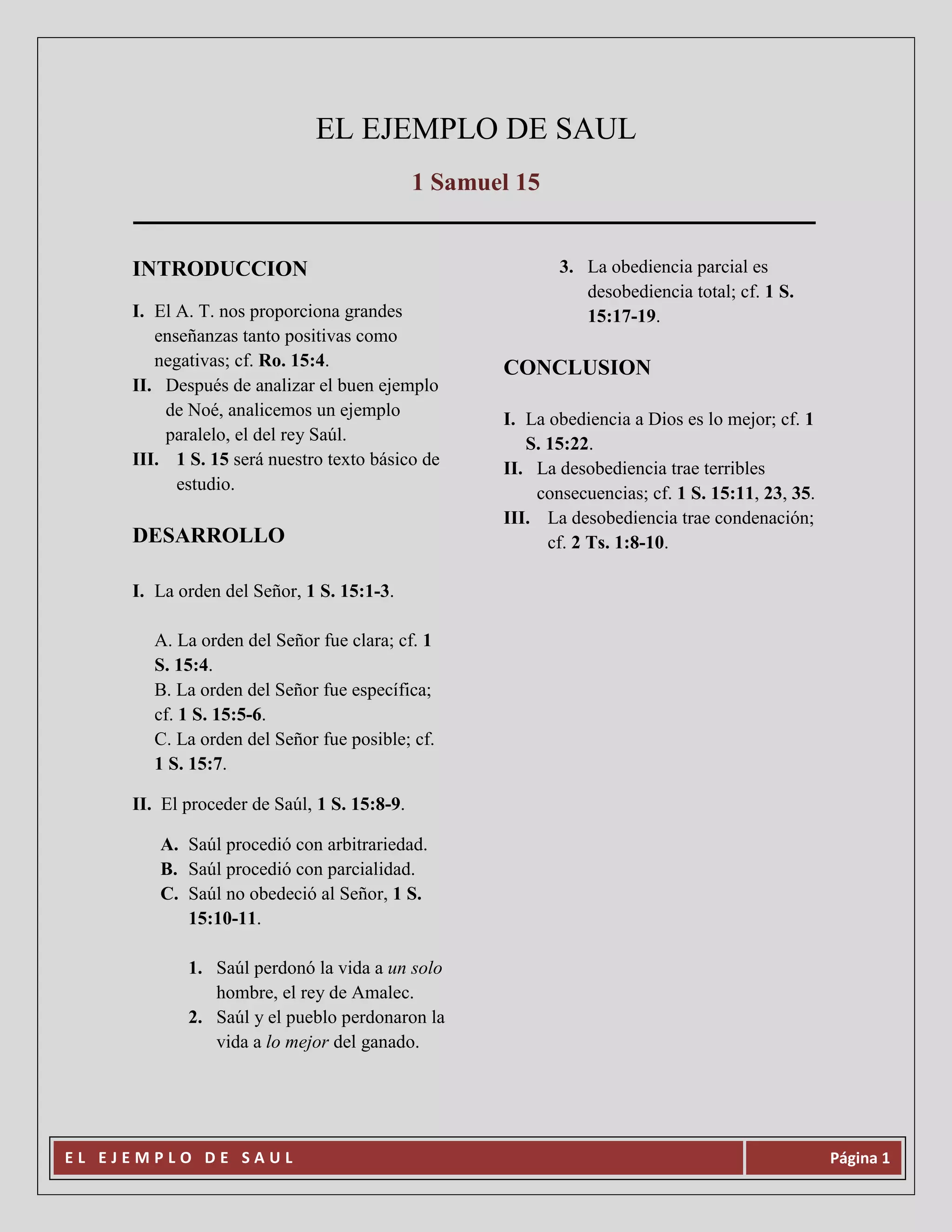 EL EJEMPLO DE SAUL | DOCX