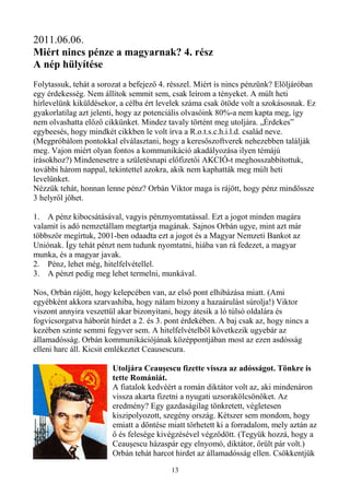 Elek Attila - Miért nincs pénze a magyarnak? - 2011 | PDF