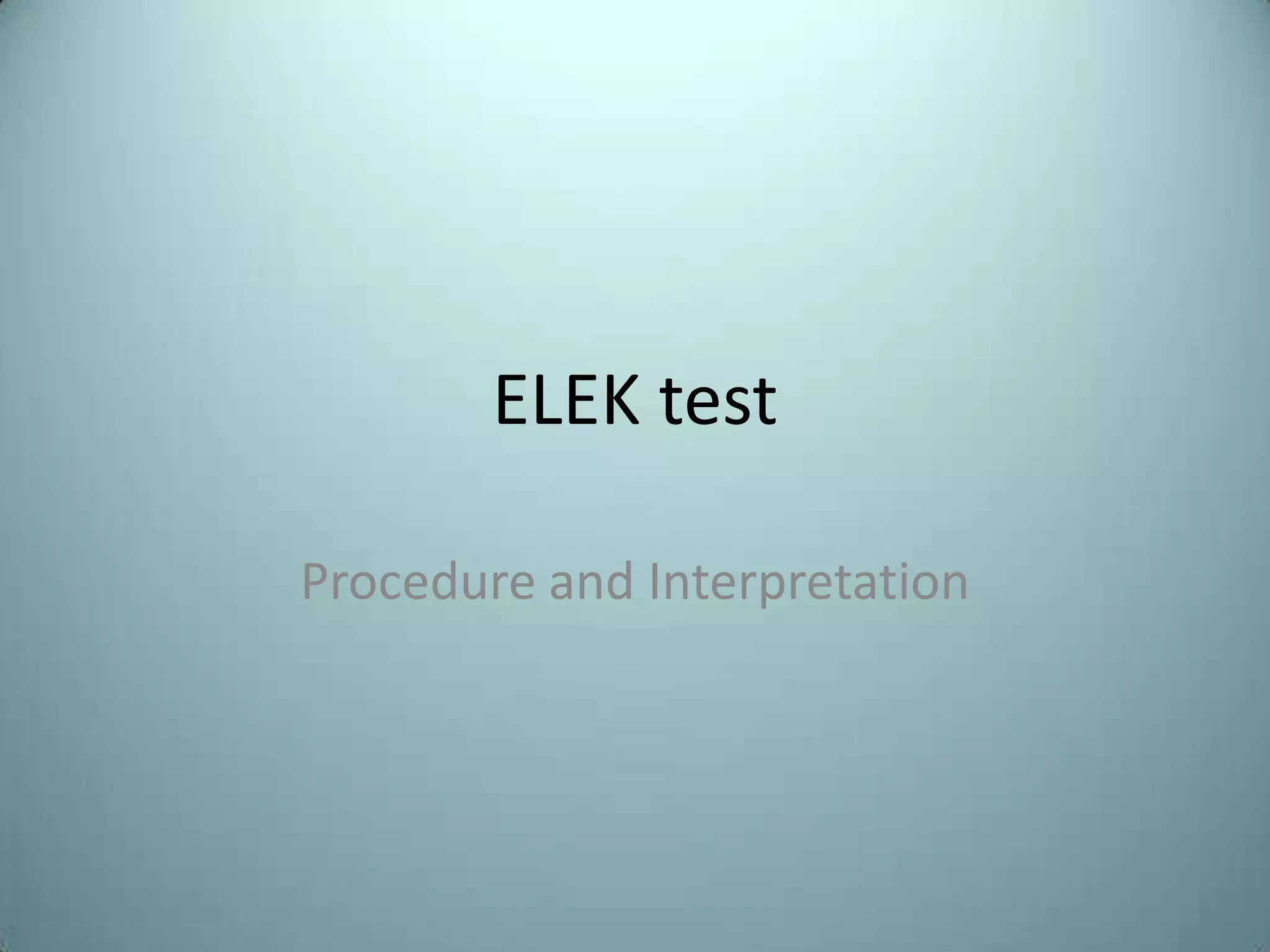 Elek test | PPTX