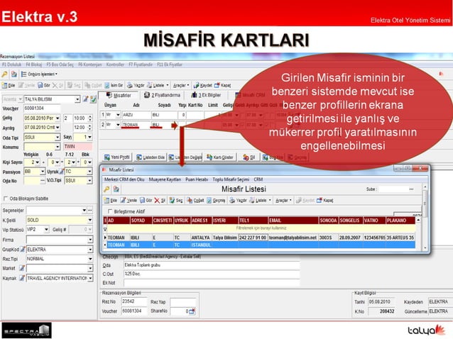 Elektra v3 otel sunum Spectra Yazılım | PPT