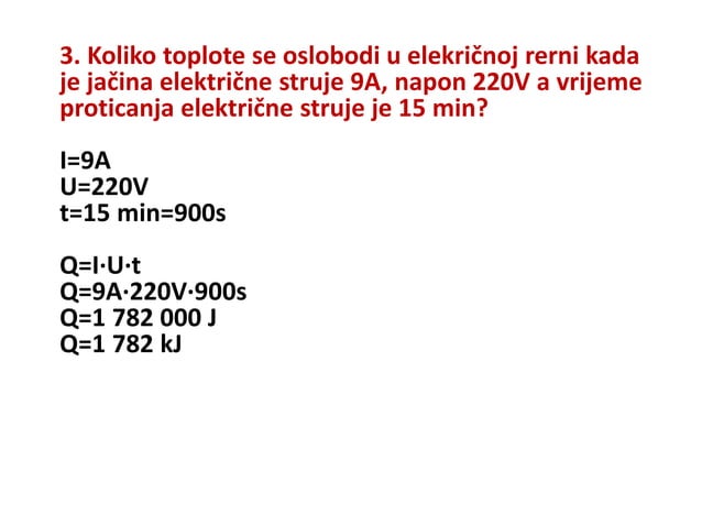 Elektricna struja - rijeseni zadaci | PPTX