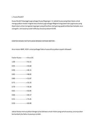 Elektrik dan factor kuasa | DOCX