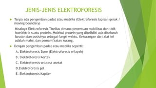 Elektroforesis bahan presentasi | PPTX