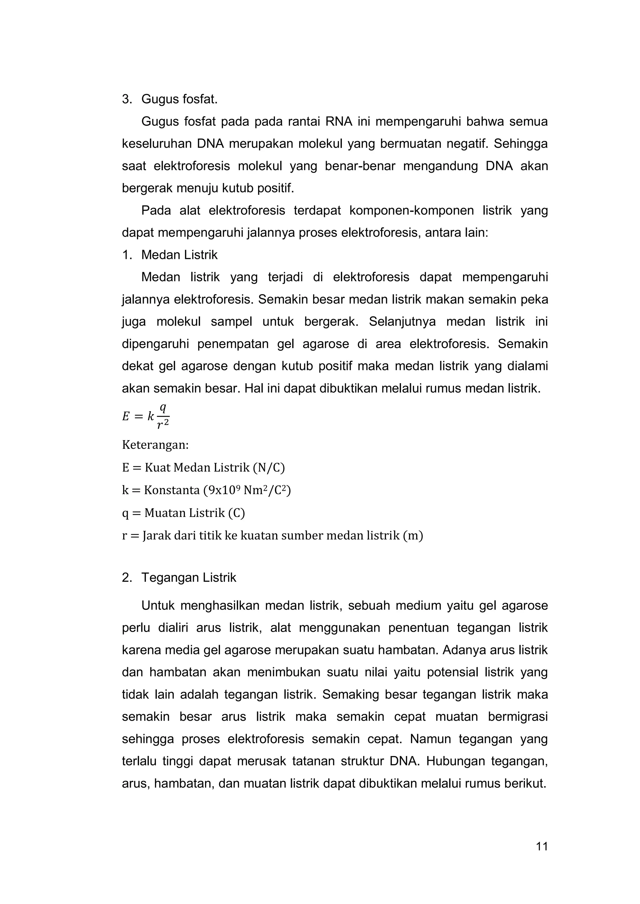 Pengaruh Medan dan Tegangan Listrik pada Elektroforesis dalam Proses ...
